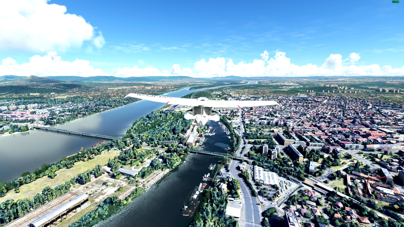 The northern part of Budapest » Microsoft Flight Simulator