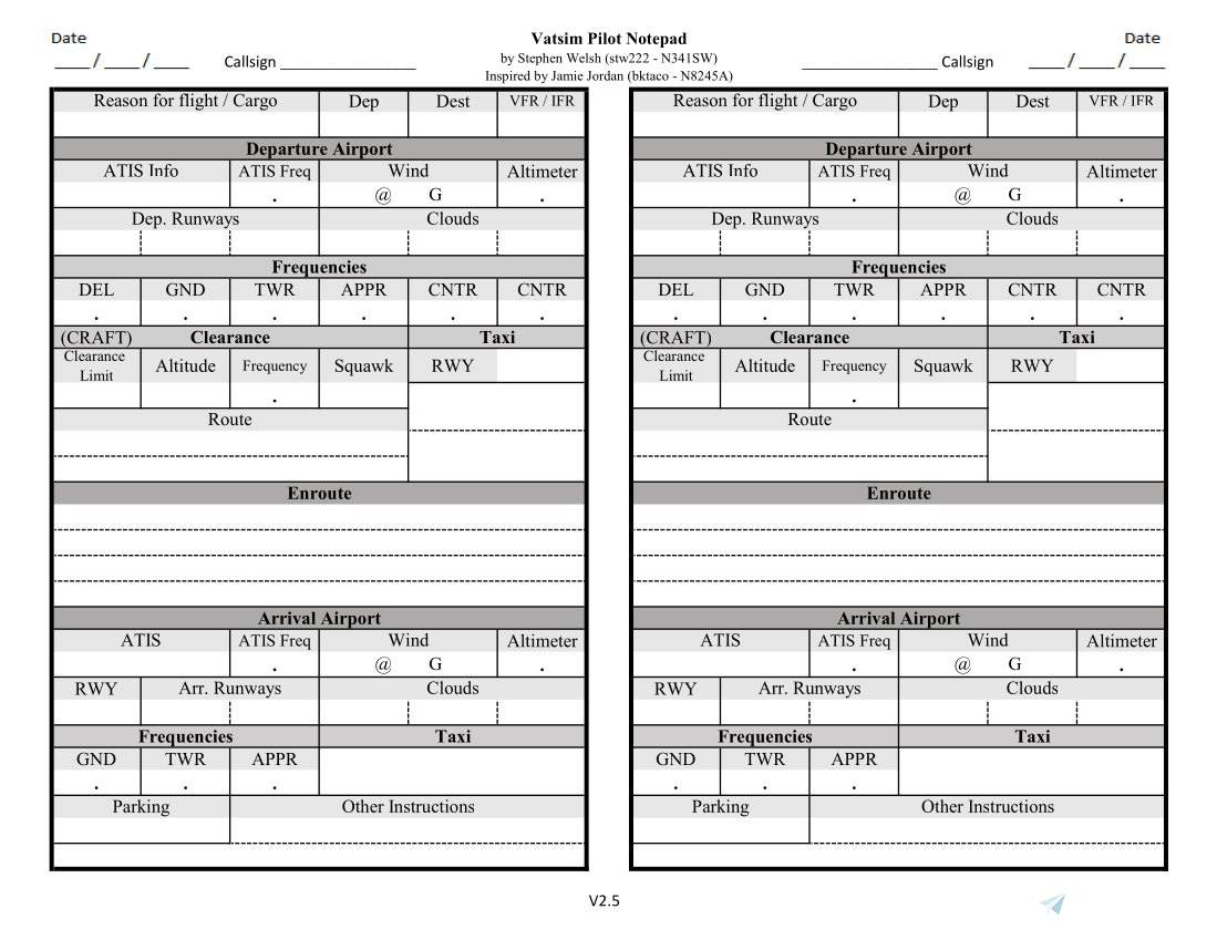 Vatsim Pilot Notepad for Microsoft Flight Simulator | MSFS