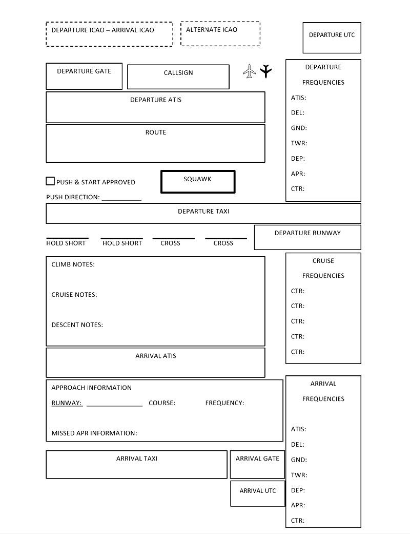 Vatsim Worksheet for Microsoft Flight Simulator | MSFS