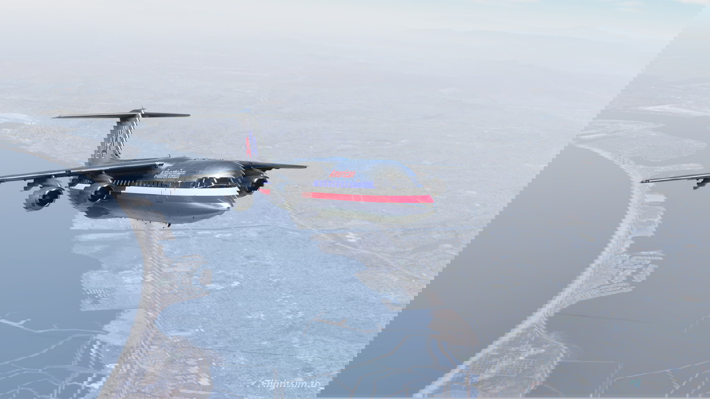 American Airlines Classic Chrome - Just Flight BAe-146-200. N699AA. for ...