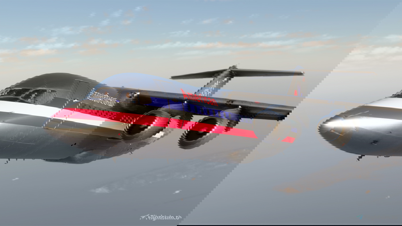 American Airlines Classic Chrome - Just Flight BAe-146-200. N699AA. for ...