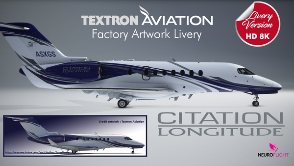 Asobo Citation Longitude Textron Aviation livery [8K] for Microsoft ...