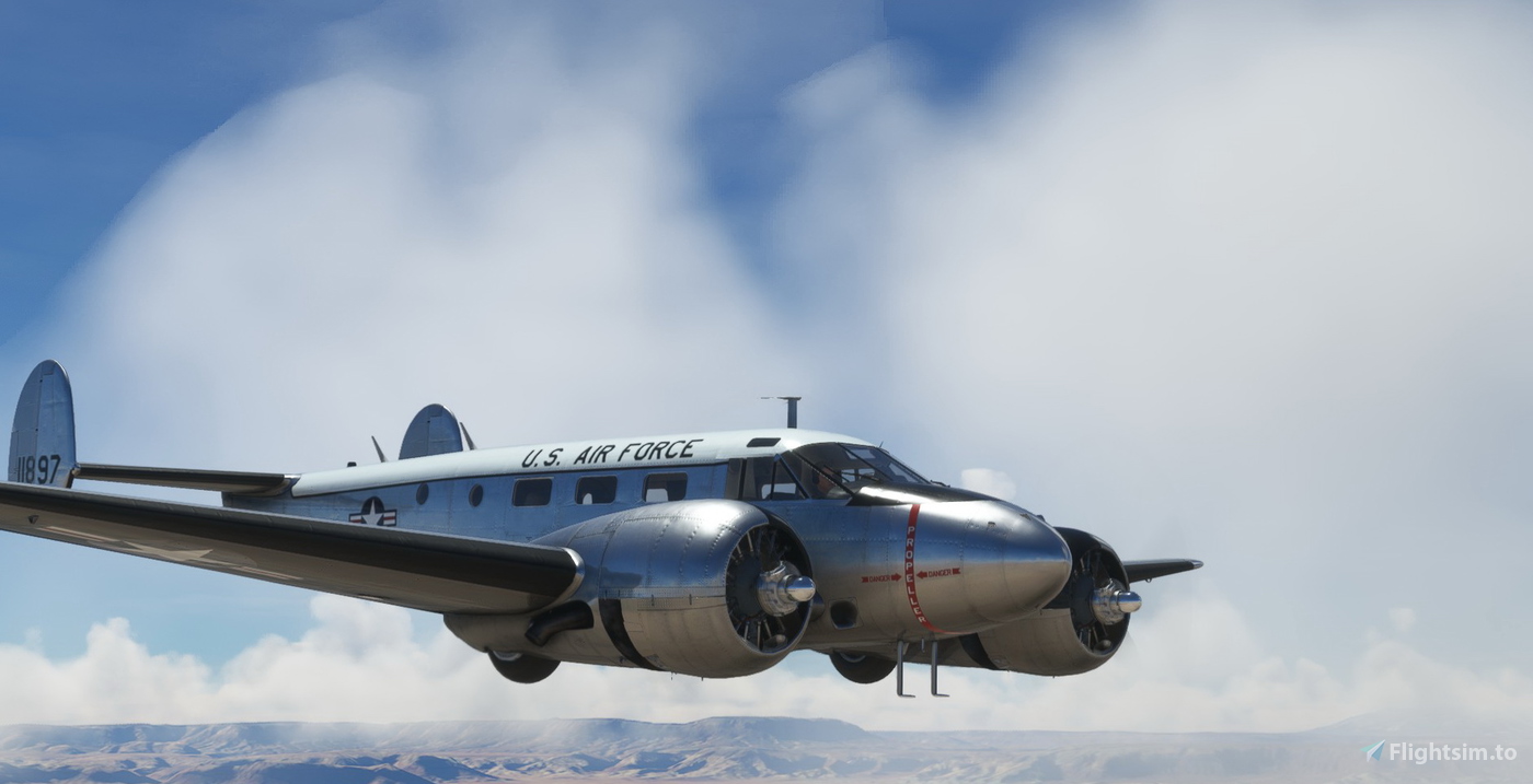 Beechcraft D18S USAF 51-11897 for Microsoft Flight Simulator | MSFS