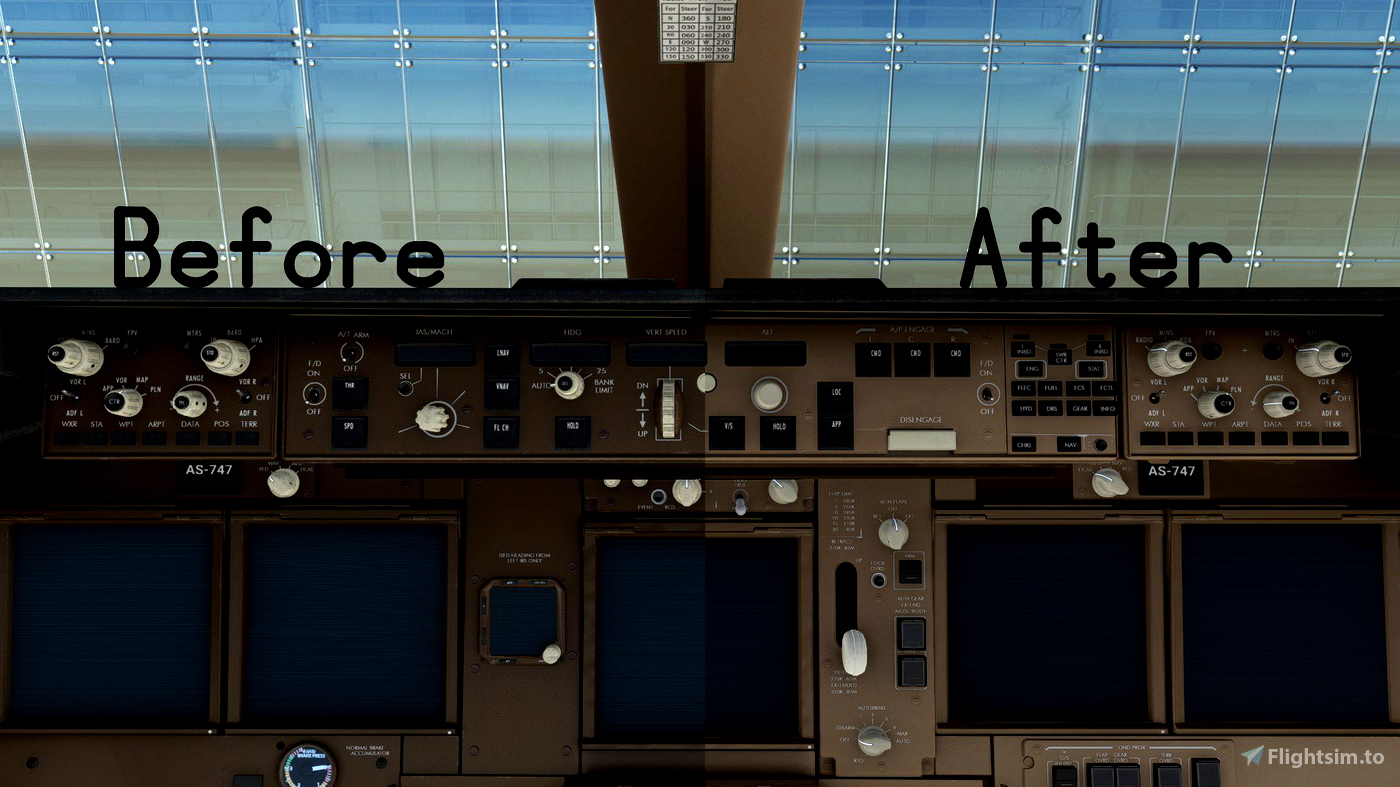 Boeing 747-8i Improved Cockpit Textures for Microsoft Flight Simulator ...