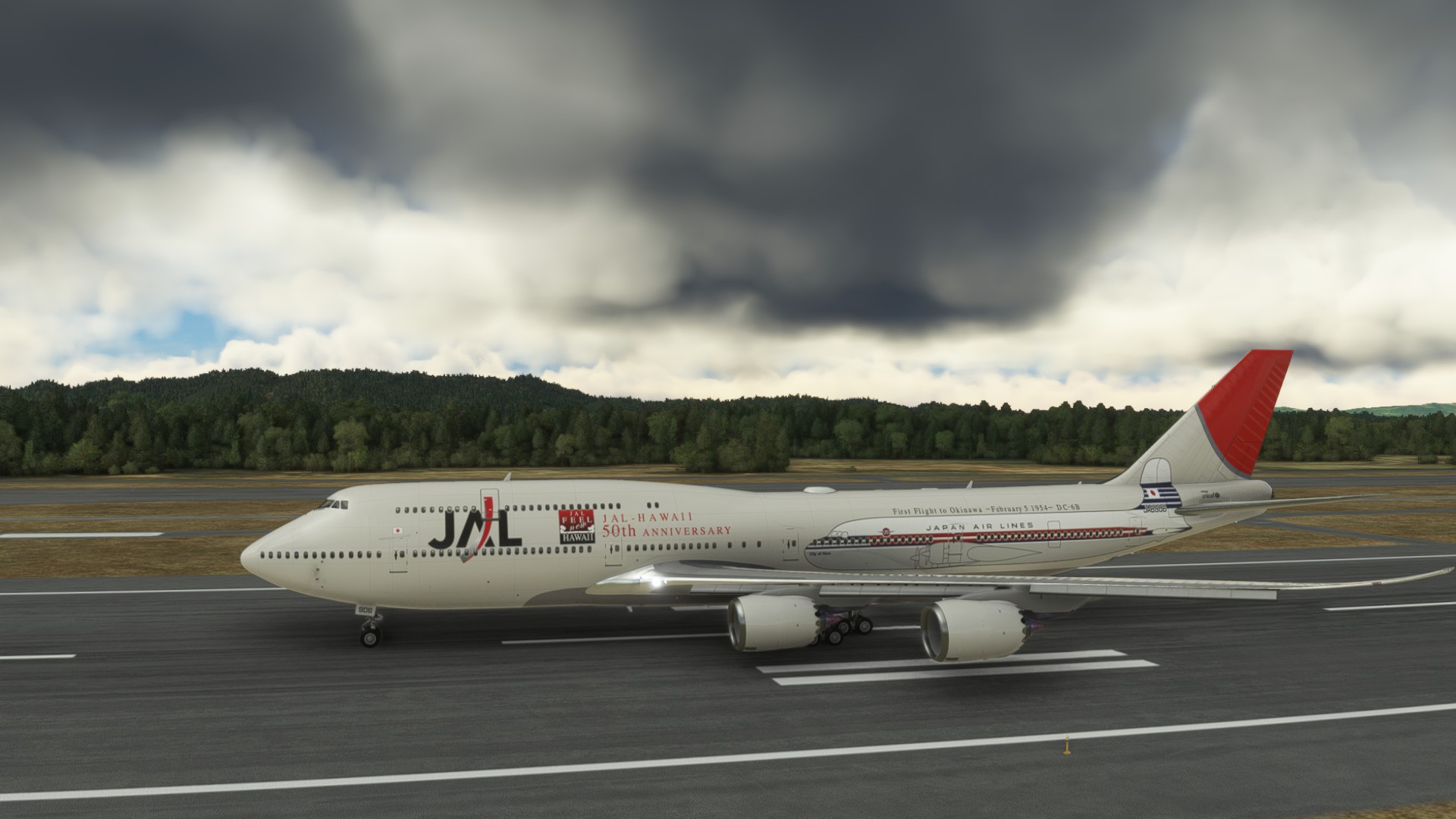 Boeing 747-8i JAL 50th Hawaii Route Anniversary 4K [No mirroring] for ...