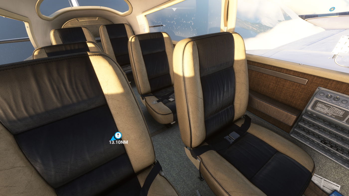 Cessna 310 two-tone beige dark interior design for Microsoft Flight ...