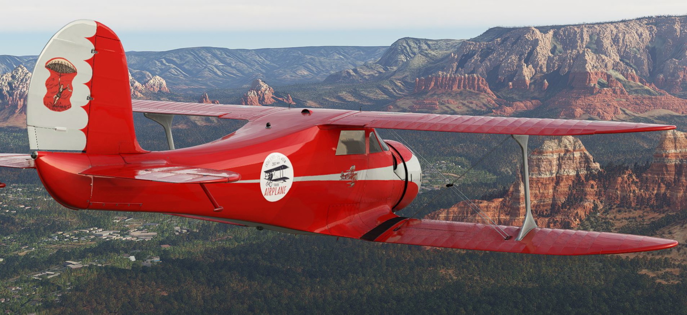 D17 Staggerwing "Red Flying Tour" for Microsoft Flight Simulator | MSFS