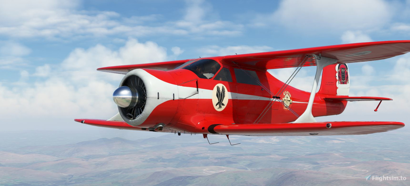 D17 Staggerwing "Red Flying Tour" for Microsoft Flight Simulator | MSFS