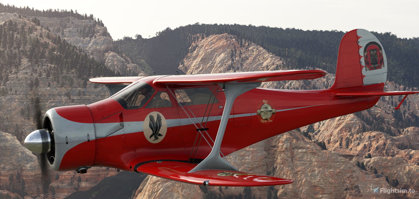 D17 Staggerwing "Red Flying Tour" for Microsoft Flight Simulator | MSFS
