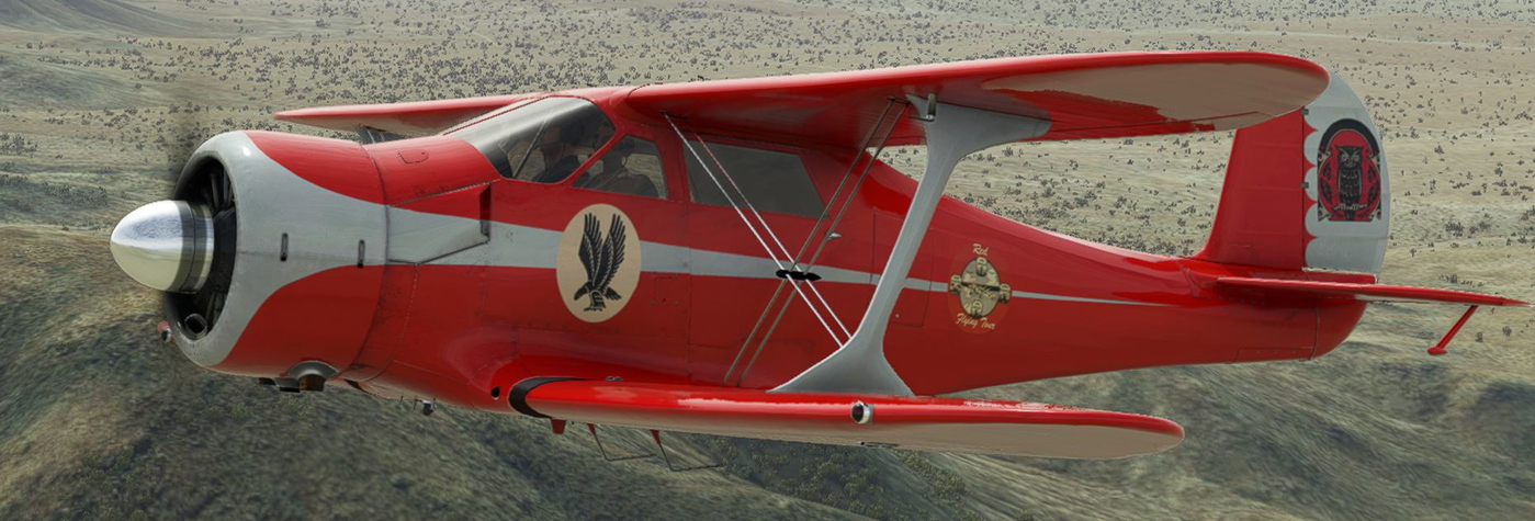D17 Staggerwing "Red Flying Tour" for Microsoft Flight Simulator | MSFS