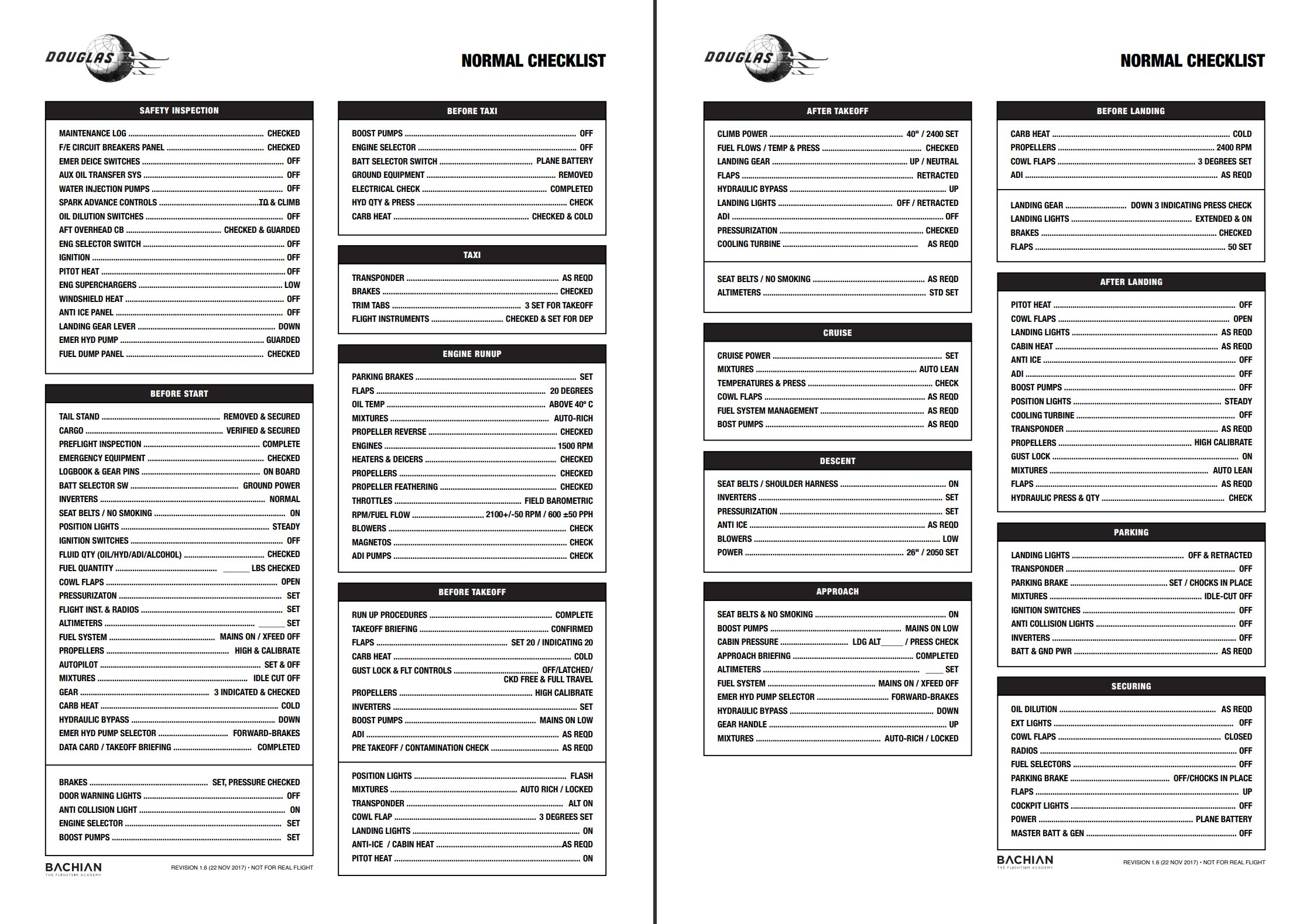 DC-6 Complete Checklist (Normal Procedures) - MSFS Add-on - Flightsim.to