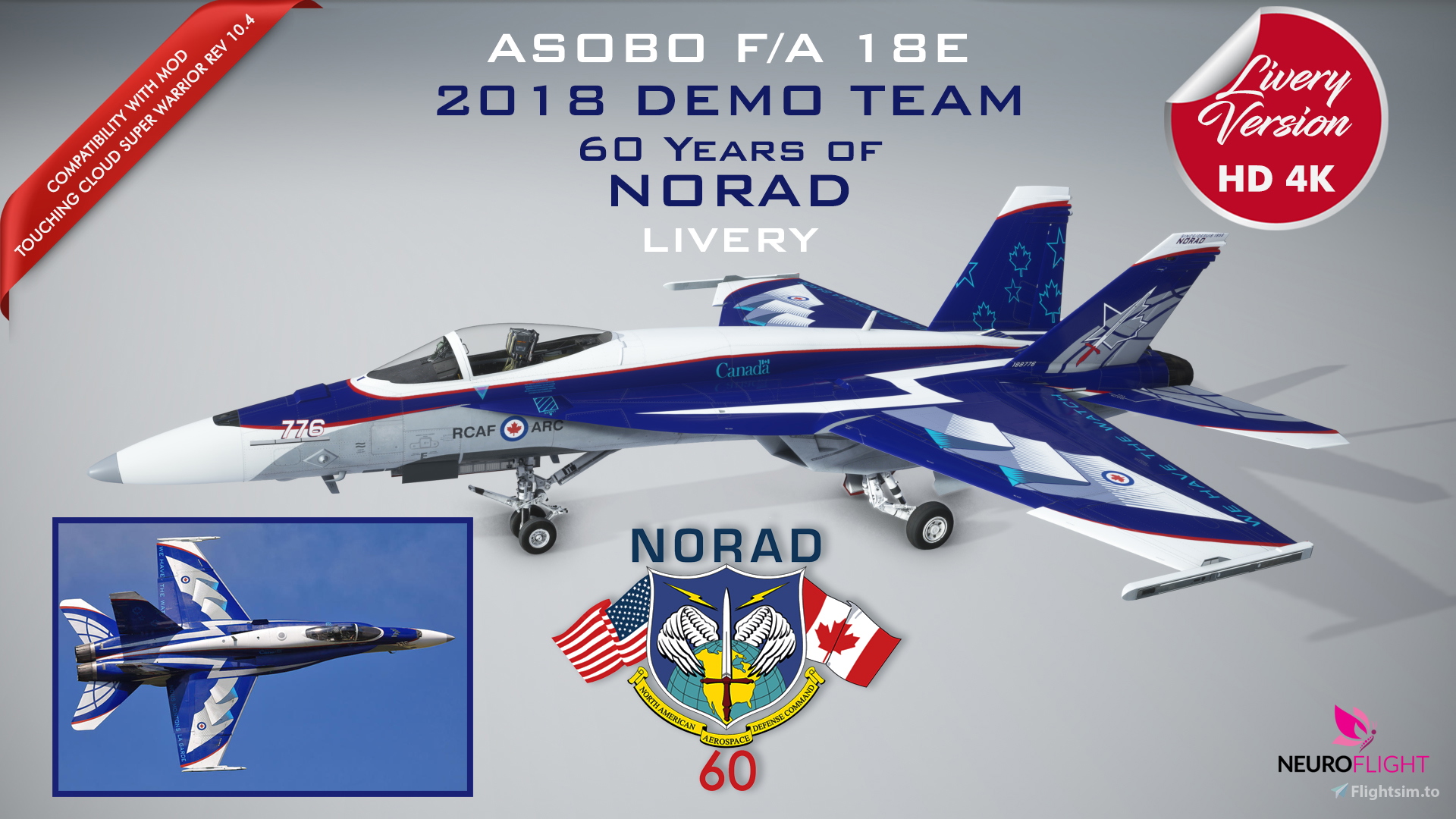 F/A 18E NORAD 2018 DEMO TEAM LIVERY for Microsoft Flight Simulator | MSFS