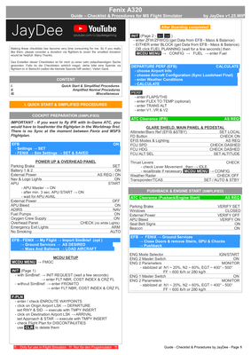 ATR 72-600 - Checklist & Procedures for Microsoft Flight Simulator | MSFS