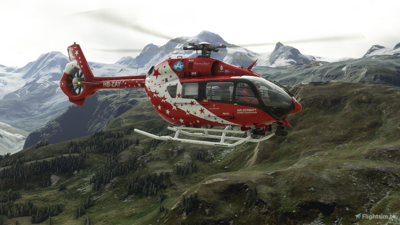 HPG Airbus H145 Air Zermatt Red Stars HB-ZAY (Fictional, HEMS & CIVIL ...