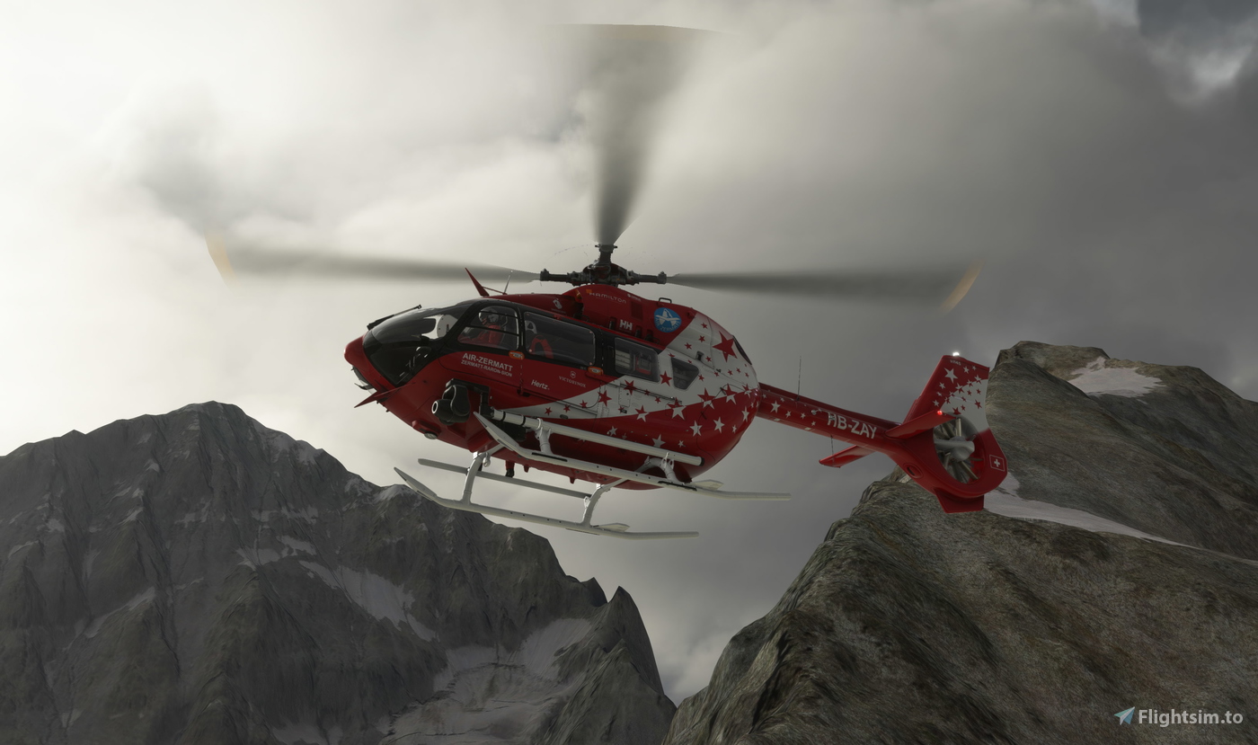 HPG Airbus H145 Air Zermatt Red Stars HB-ZAY (Fictional, HEMS & CIVIL ...