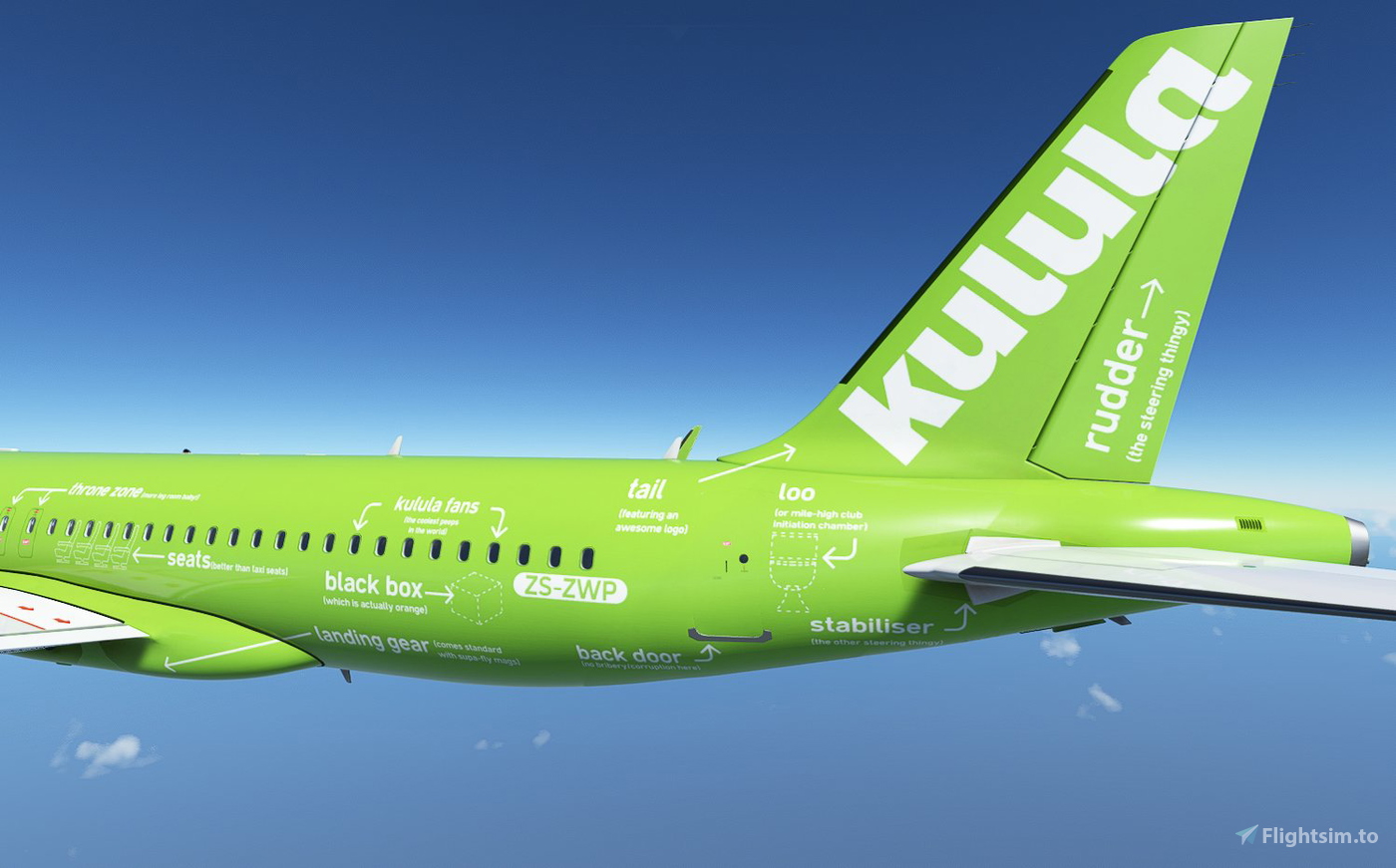 Kulula Flying 101 ASOBO A320 NEO pour Microsoft Flight Simulator | MSFS