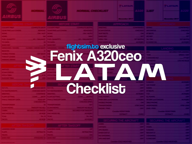 Checklists for Fenix Simulations A320 on Microsoft Flight Simulator