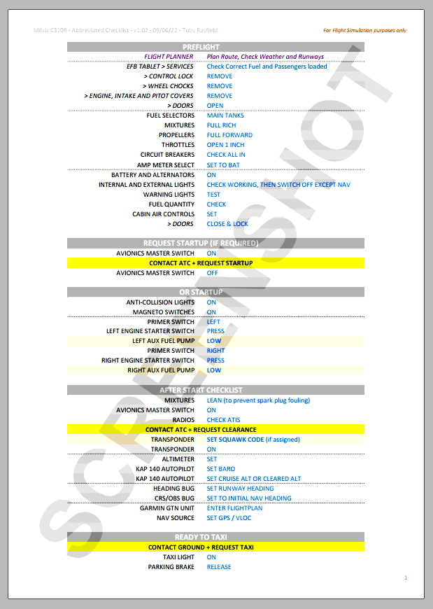 Checklists for Microsoft Flight Simulator | MSFS | Flightsim.to