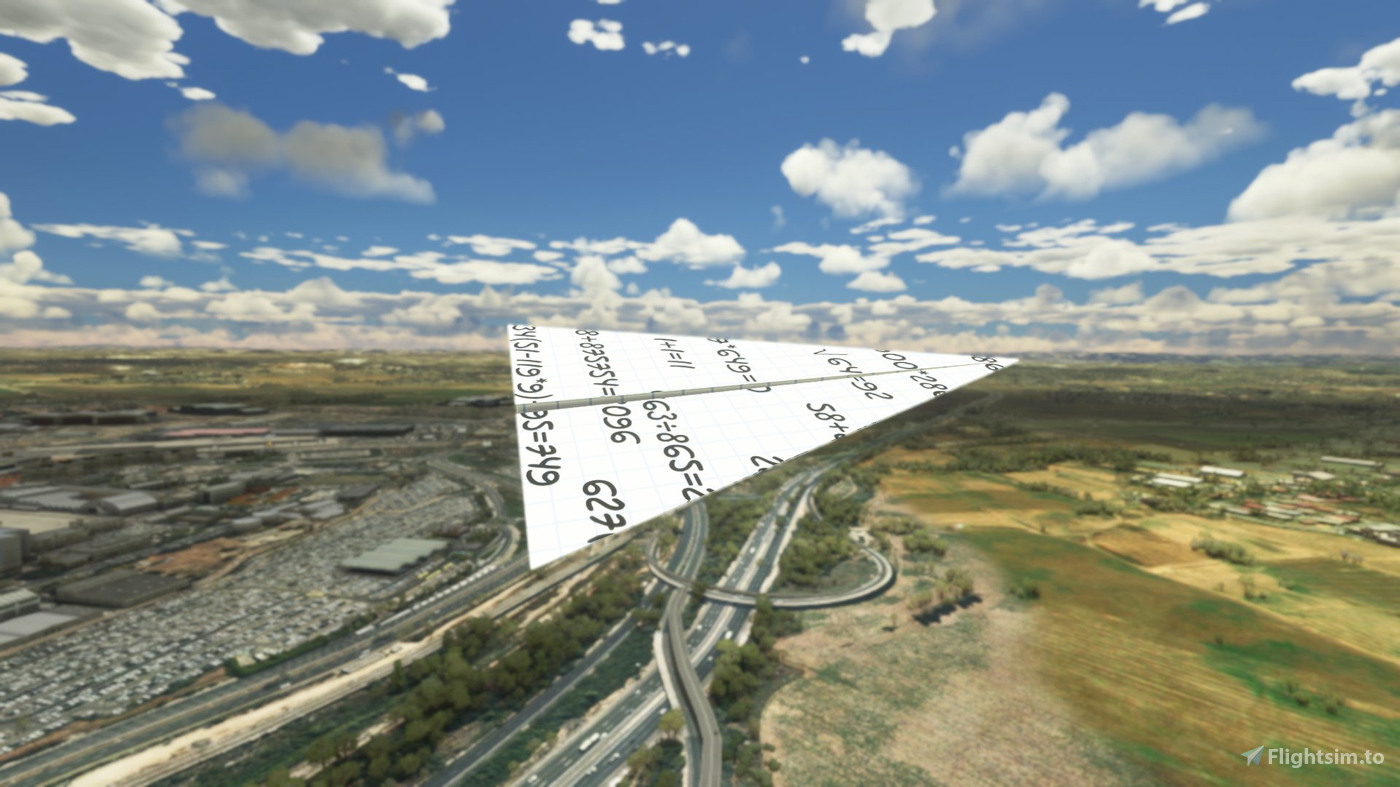 Paper Airplane Algebra sheet for Microsoft Flight Simulator | MSFS