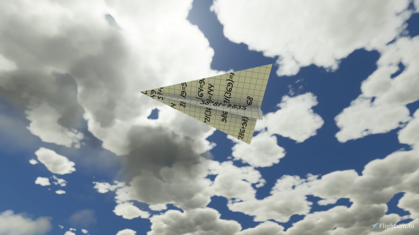 Paper Airplane Algebra sheet for Microsoft Flight Simulator | MSFS