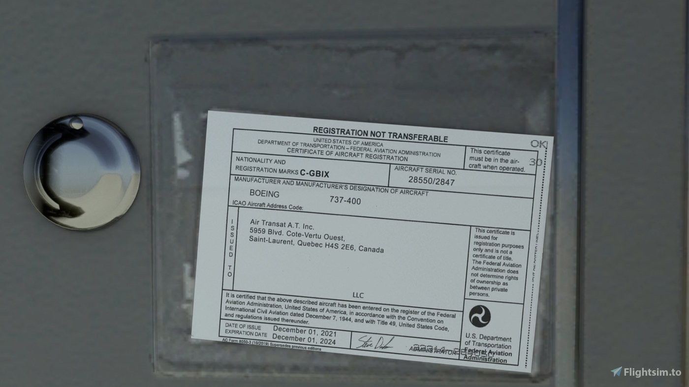 PMDG 737-700 Air Transat (C-GBIX) for Microsoft Flight Simulator | MSFS
