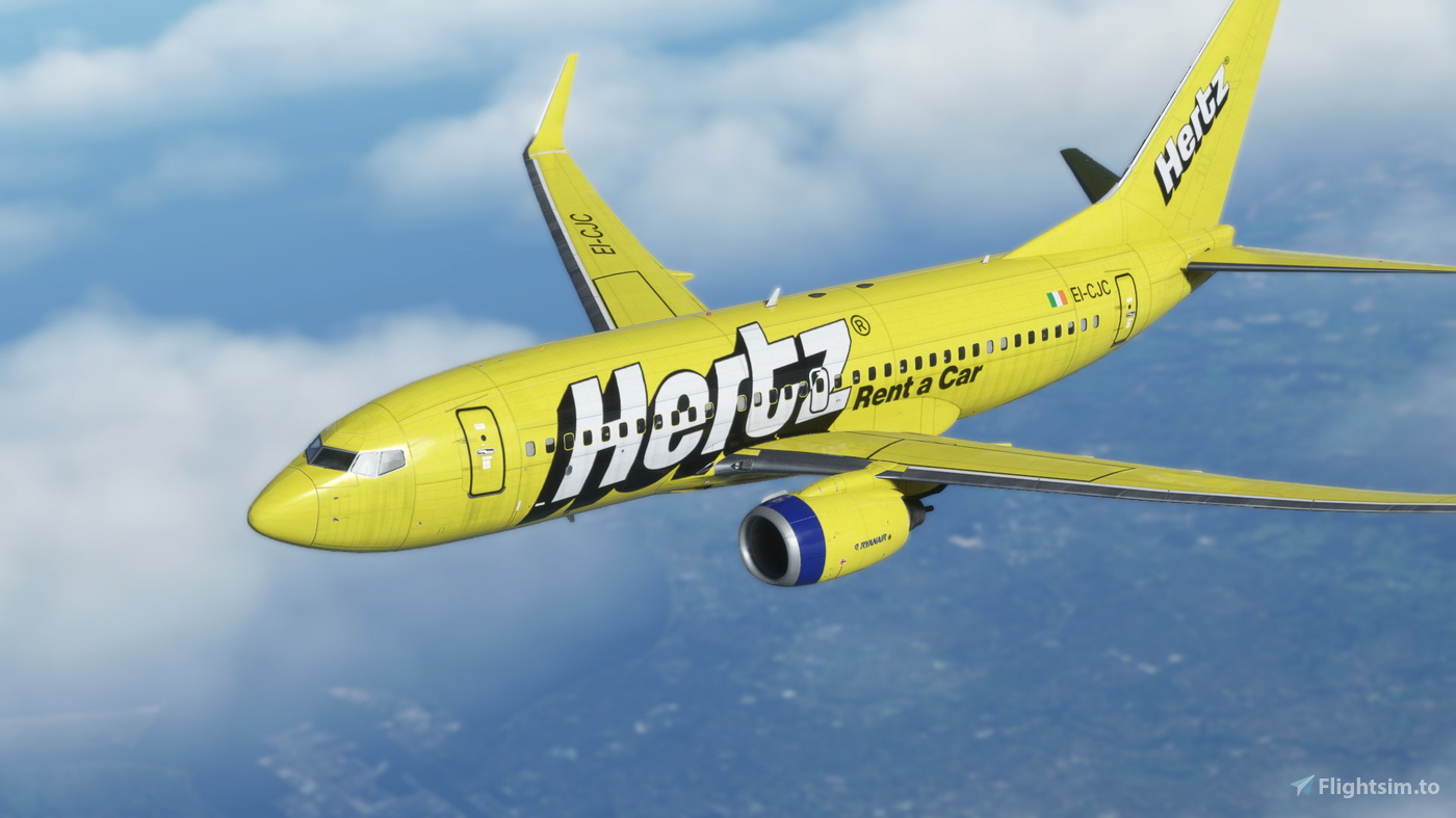 PMDG 737-700 Ryanair Hertz Logojet for Microsoft Flight Simulator | MSFS