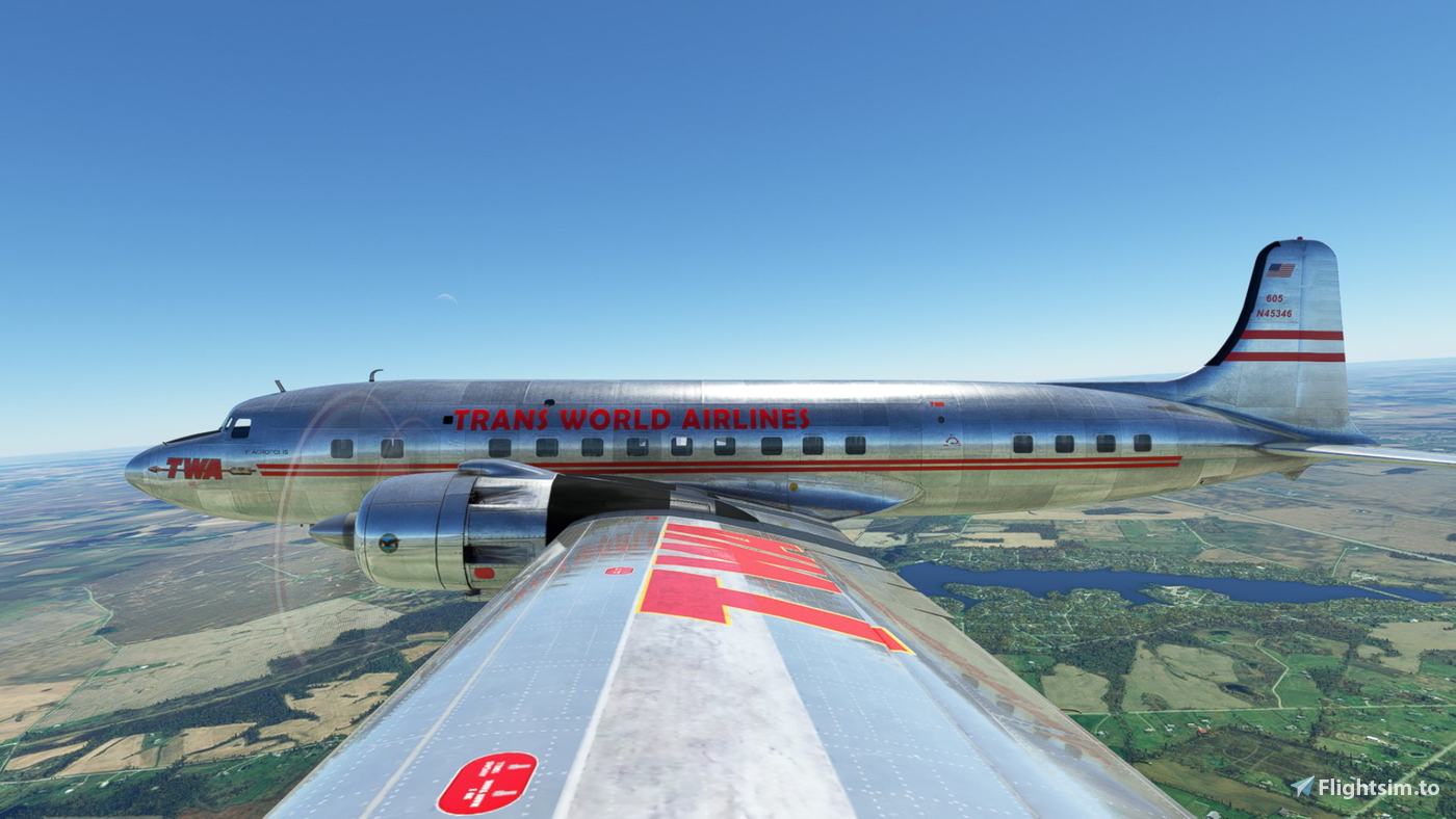 PMDG DC-6B TWA (N45346) pour Microsoft Flight Simulator | MSFS
