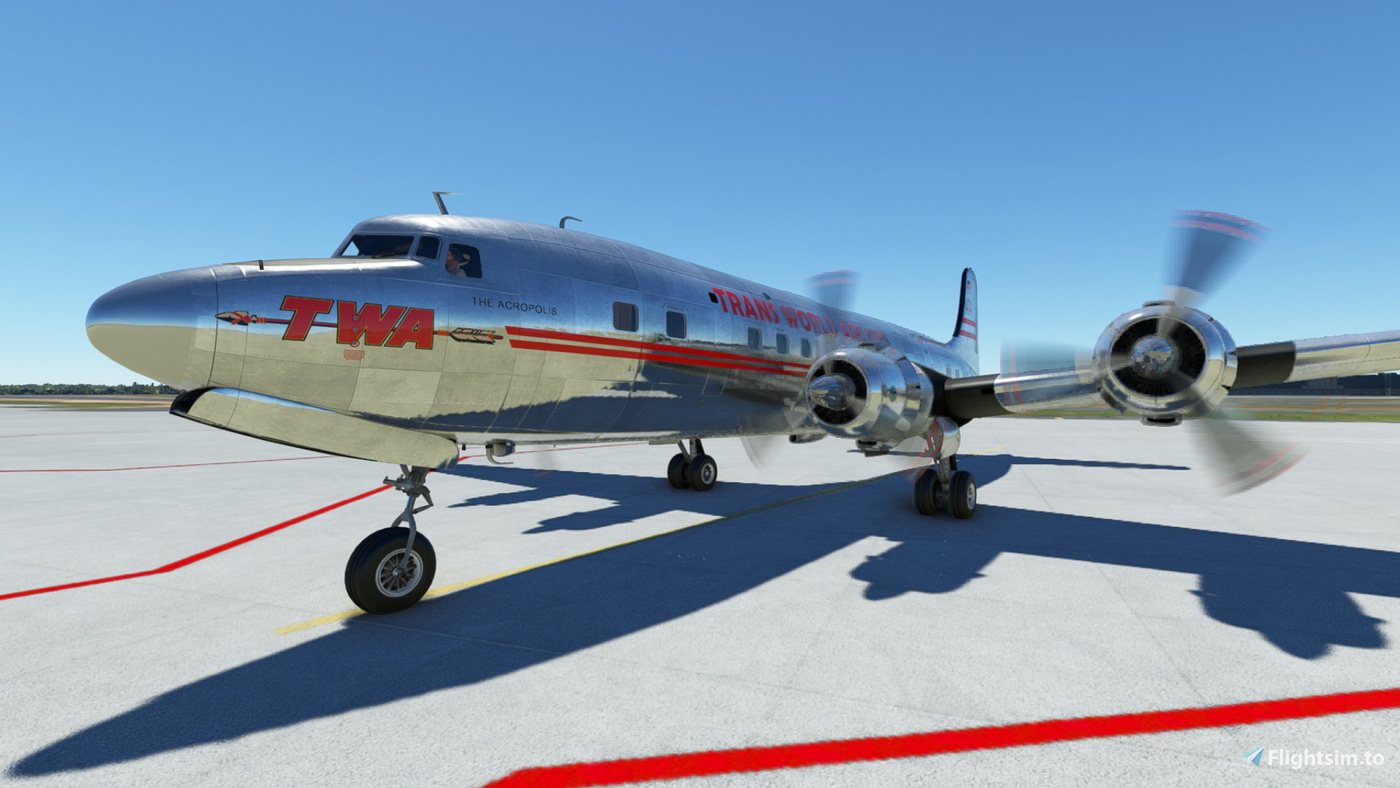 PMDG DC-6B TWA (N45346) pour Microsoft Flight Simulator | MSFS
