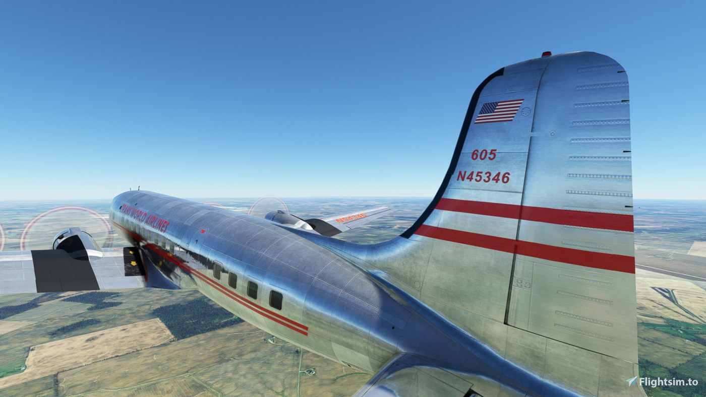 PMDG DC-6B TWA (N45346) pour Microsoft Flight Simulator | MSFS