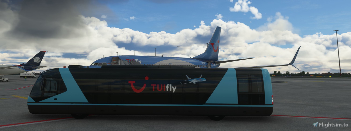 PMDG Vehicles, TUI - Stairs, Bus, Maintenance bus for Microsoft Flight ...