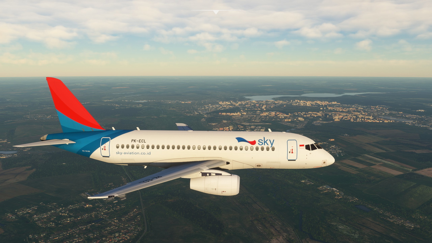 Sukhoi SuperJet SSJ-100 Sky Aviation PK-ECL for Microsoft Flight ...