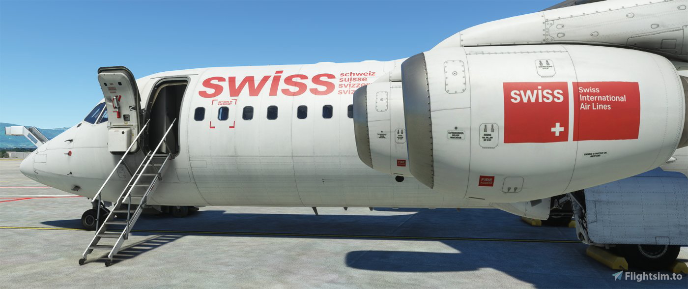 SWISS BAe 146-300 + AVRO RJ100 "HB-IXQ" (4K) Matt Exterior + Interior ...