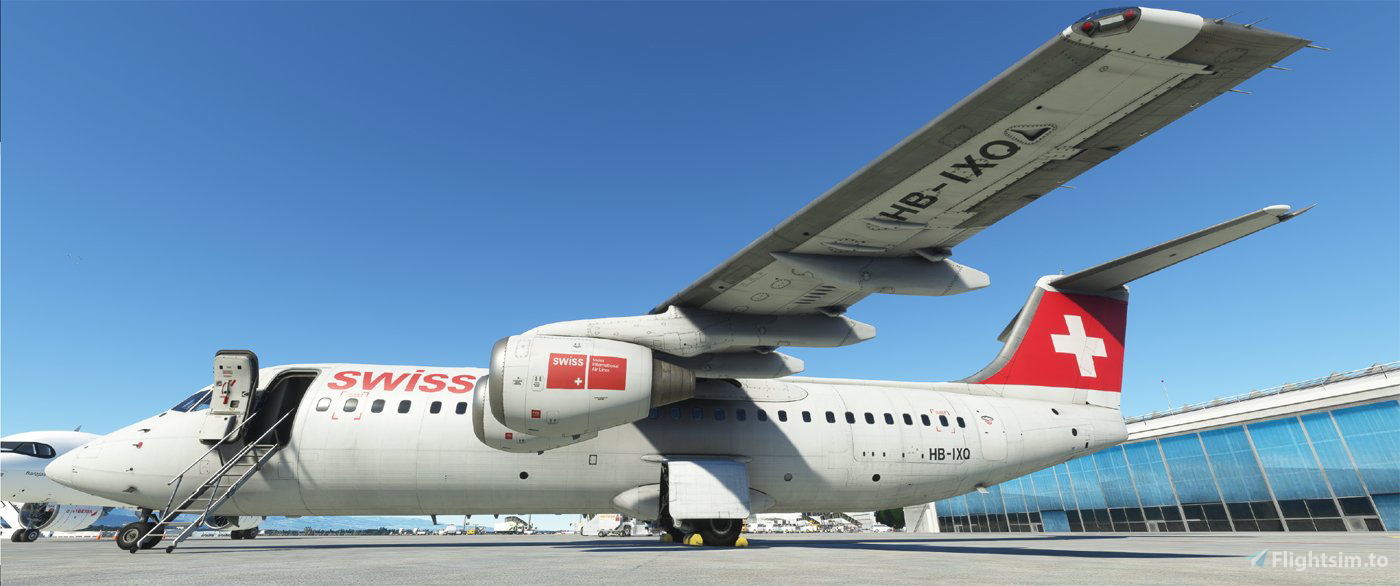 SWISS BAe 146-300 + AVRO RJ100 "HB-IXQ" (4K) Matt Exterior + Interior ...