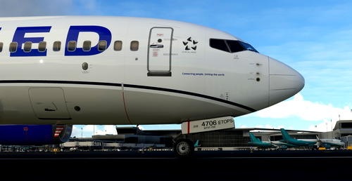 United Airlines "2019 livery" "N24706" PMDG B737-700 Scimitar winglets ...