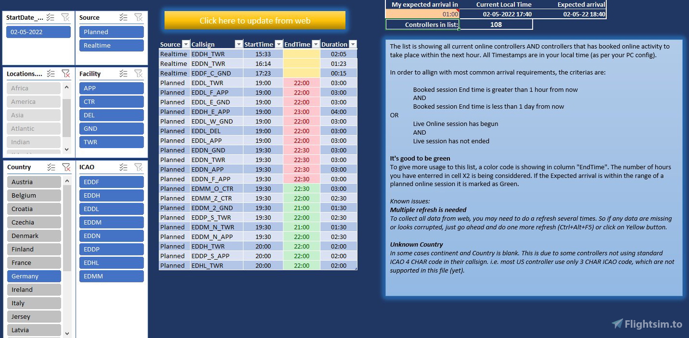 Vatsim_ControllerAvailability for Microsoft Flight Simulator | MSFS