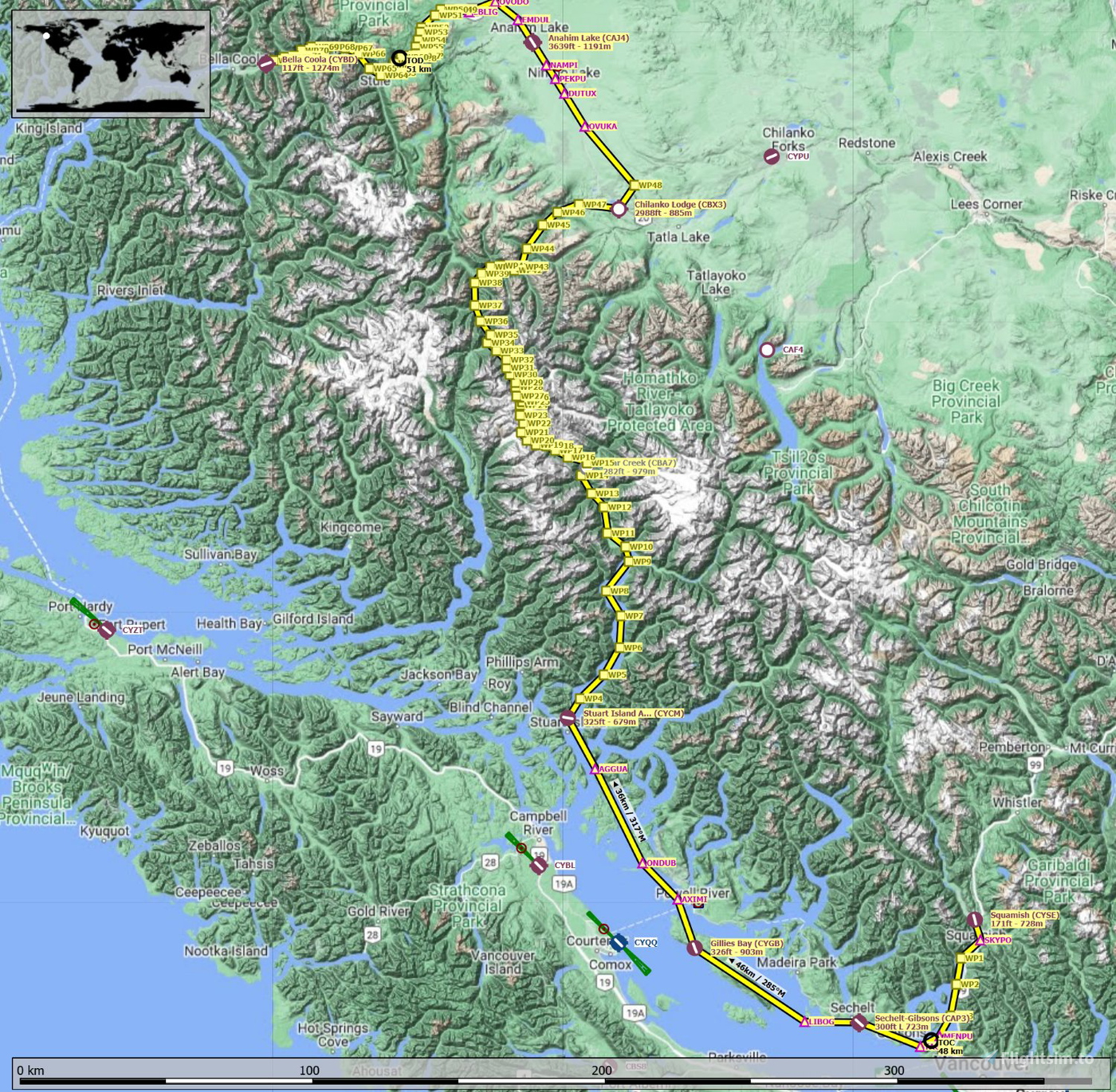 08 Canada BC pacific coast Bella Coola CYBD for Microsoft Flight ...