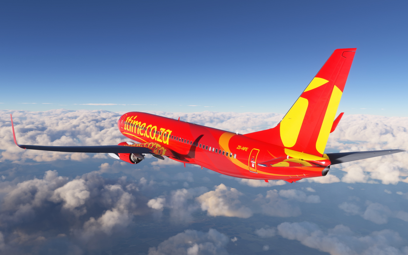 1Time Airlines Boeing 737-800 PMDG ZS-NPE Fictional voor Microsoft ...