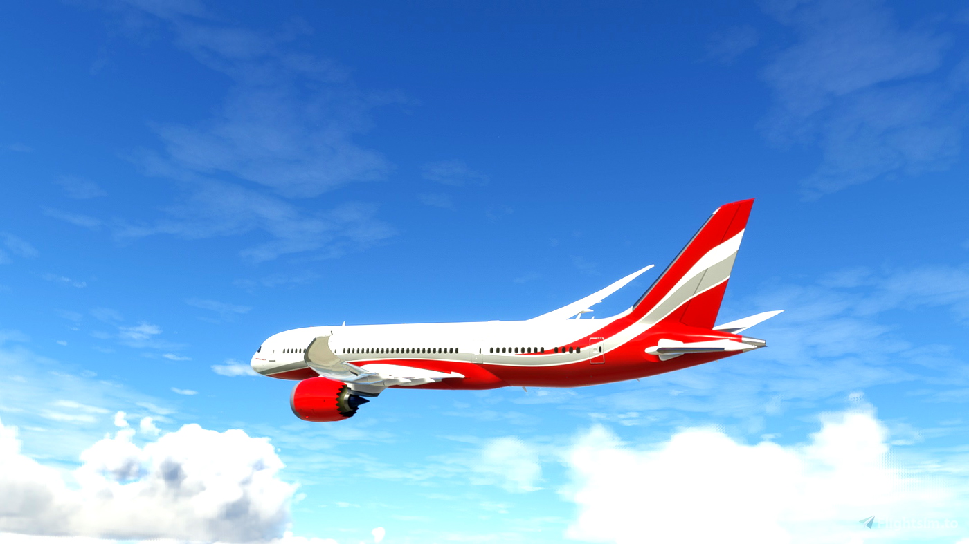 Kuro Boeing 787-8 HiFly Red Version 8K for Microsoft Flight Simulator ...