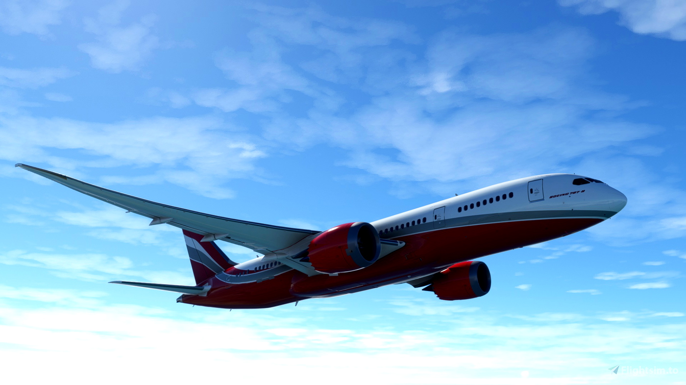 Kuro Boeing 787-8 HiFly Red Version 8K for Microsoft Flight Simulator ...