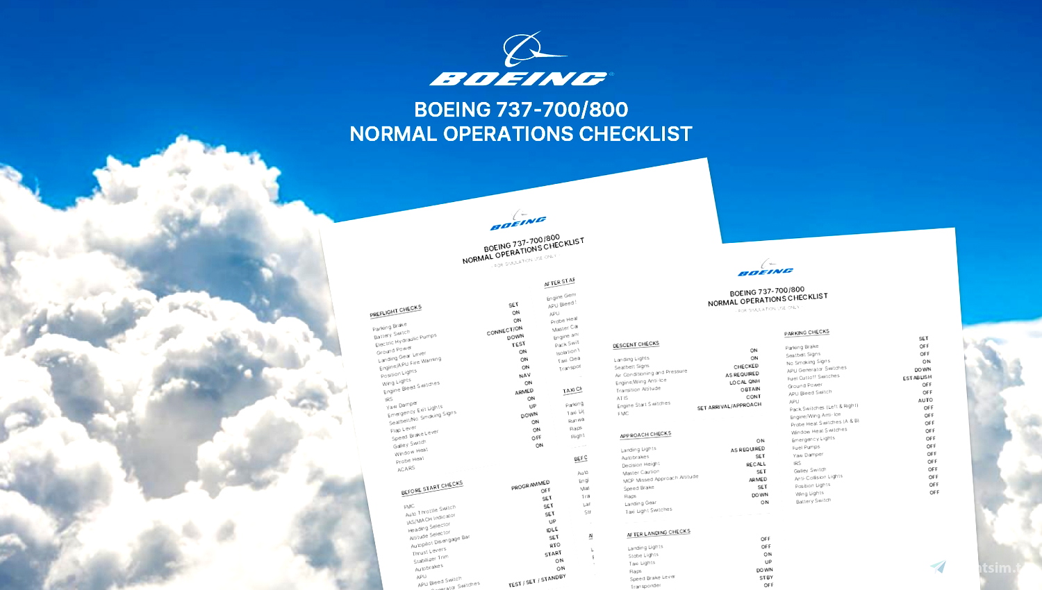 Checklists - PMDG Boeing 737-800 Add-Ons for Microsoft Flight Simulator ...