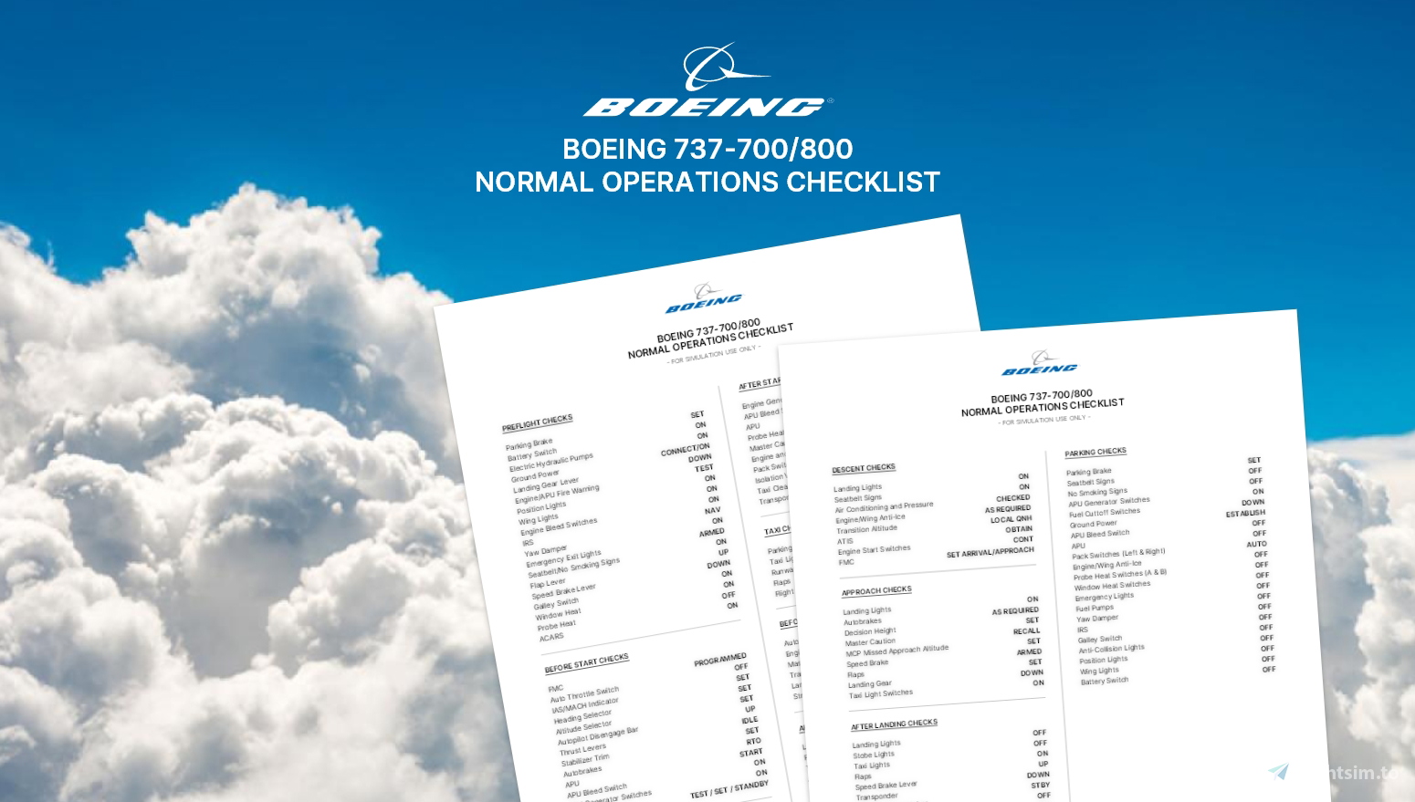 PMDG 737-X Normal Procedure Checklist (Updated) für Microsoft Flight ...