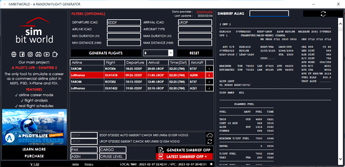A RANDOM FLIGHT GENERATOR for Microsoft Flight Simulator | MSFS