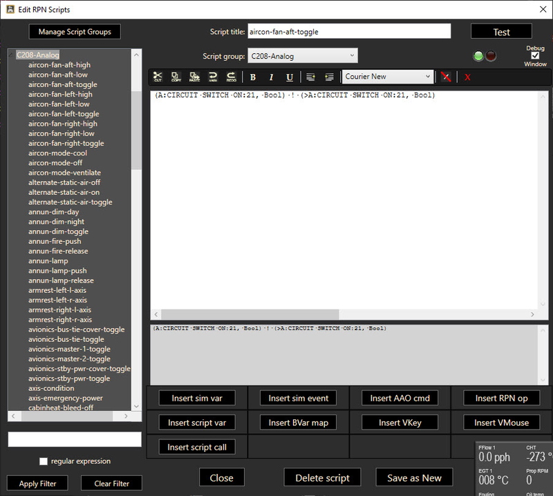 AAO scripts for Cessna 208 Steam Gauge edition for Microsoft Flight Simulator | MSFS