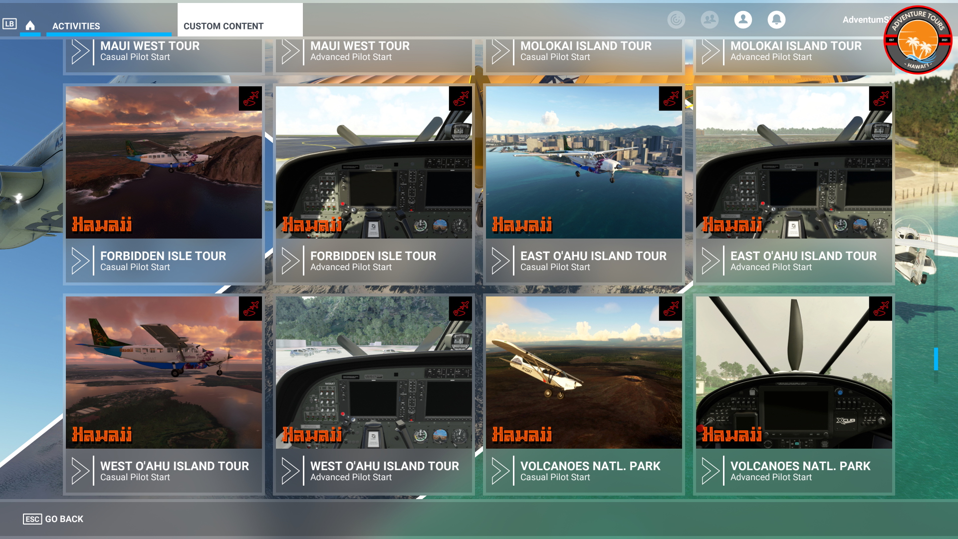 Adventum Simulations Inc - Adventure Tours Hawaii for Microsoft Flight ...