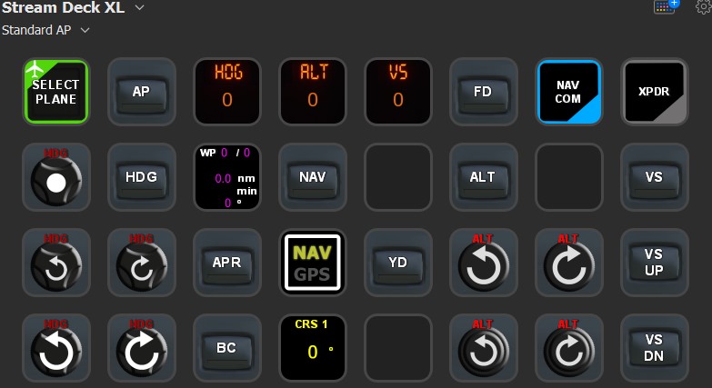 AP & NAV COM & XPDR StreamDeck XL Profile (for AAO) for Microsoft ...