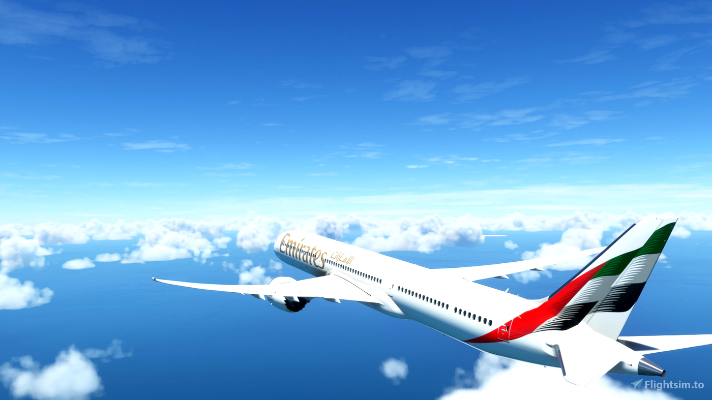 Asobo Boeing 787-10 Emirates New Livery 8K » Microsoft Flight Simulator