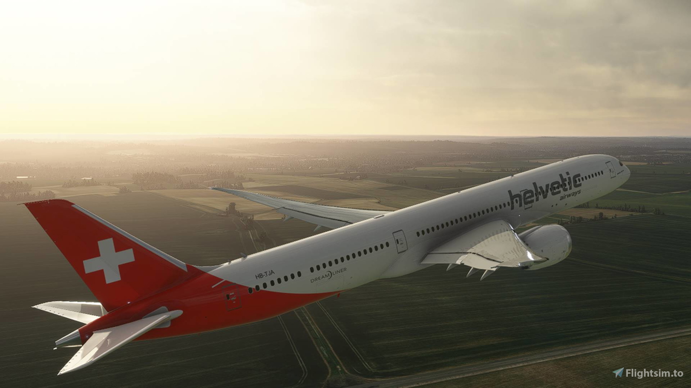 Asobo Boeing 787-10 "HB-TJA" Helvetic для Microsoft Flight Simulator | MSFS