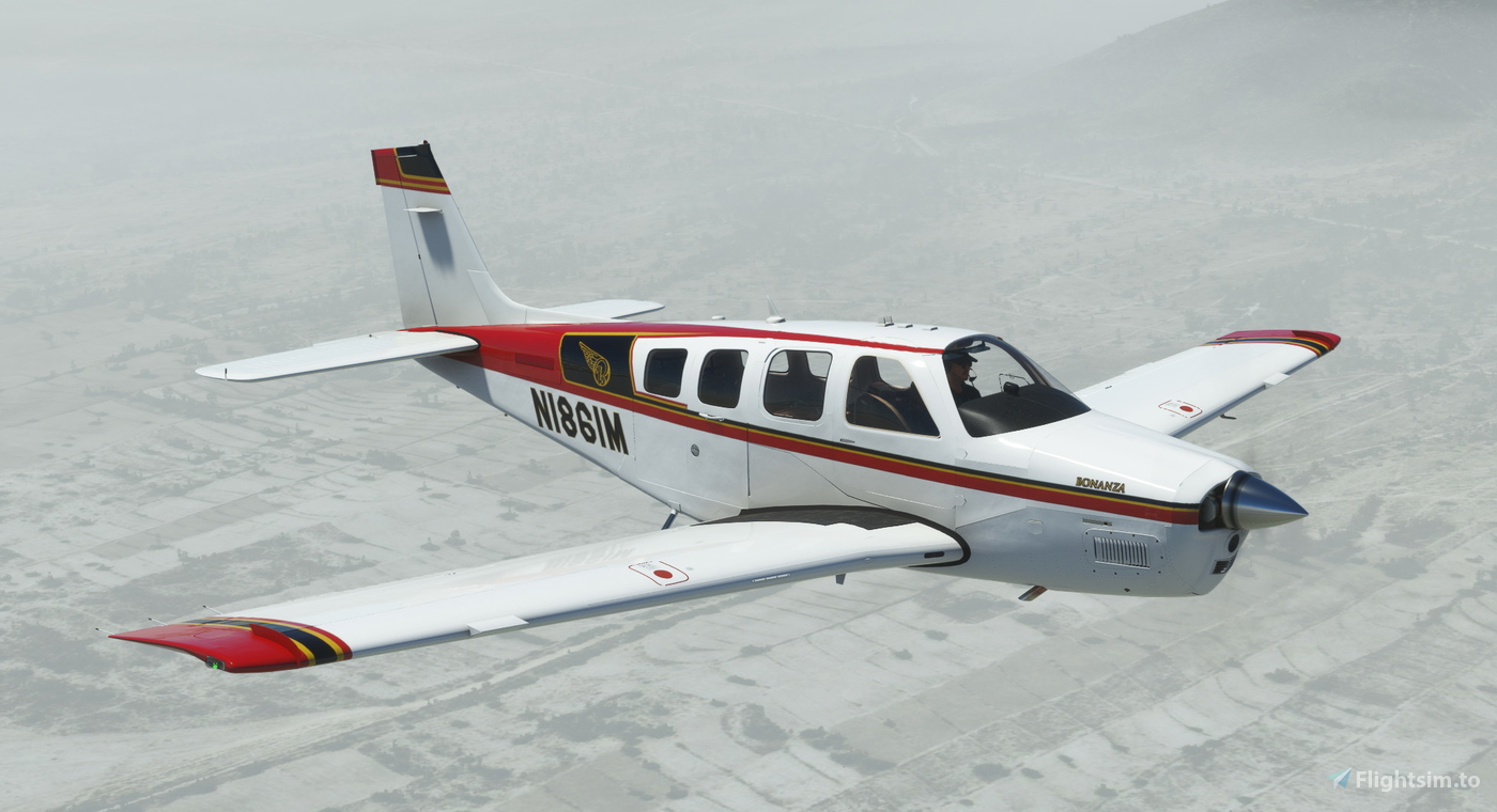 Black Square, Asobo Default & Improvement Mod Beechcraft Bonanza N1861M ...