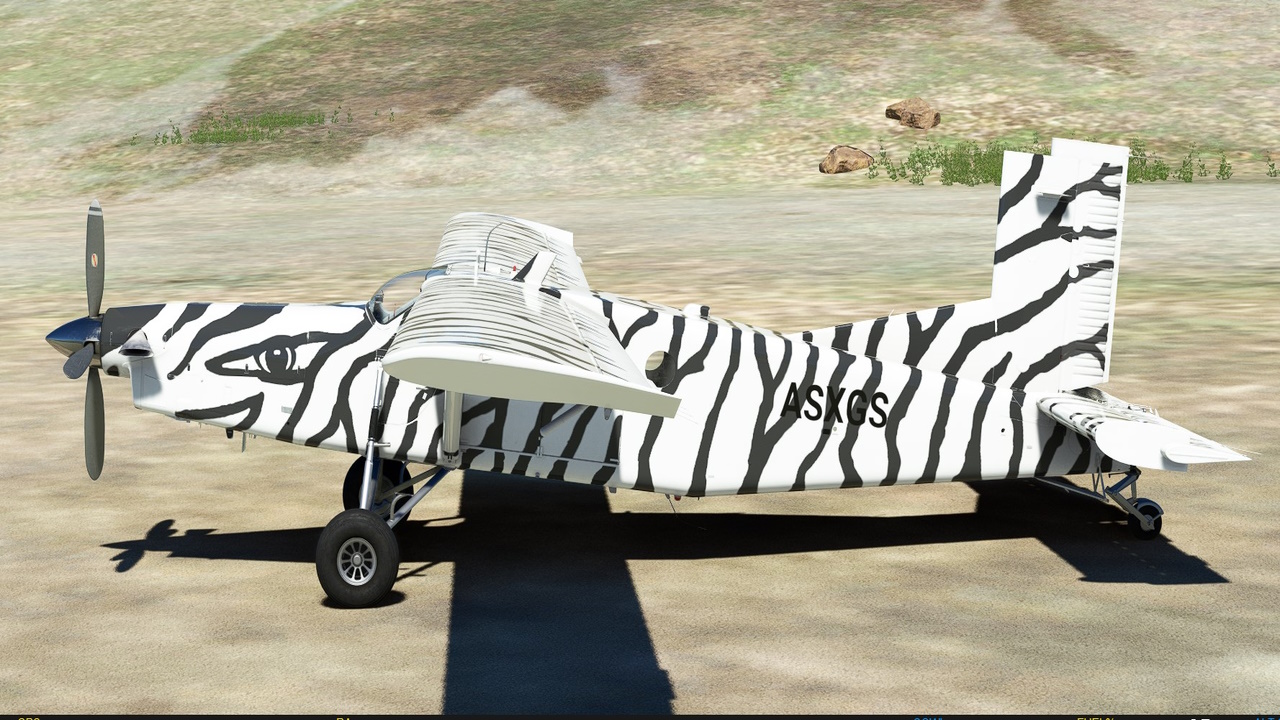 Asobo Pilatus Porter Zebra livery (Wheel/Gauges Type). 对于 Microsoft ...