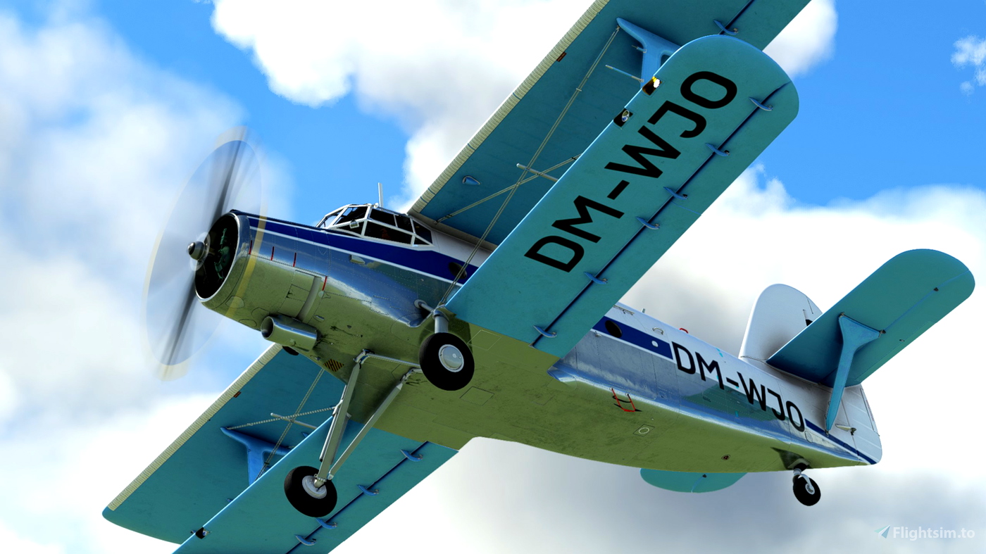 ATS Antonov AN-2T DM-WJO GDR "GST" ca. 1977 a oldalon. Microsoft Flight ...